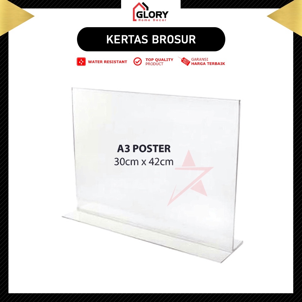 Jual Akrilik Tempat Brosur A3/Acrylic Tent Card Holder Stand 2sisi A3 ...