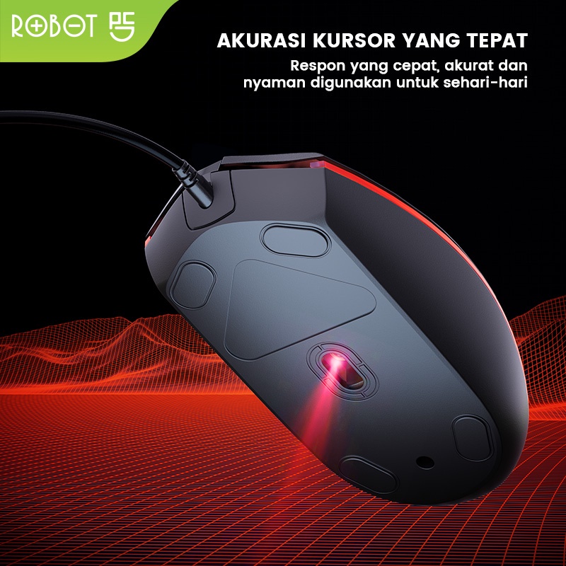 Jual ROBOT Mouse Wired M130 Colorful LED 3 Kecepatan DPI Kursor Akurat ...