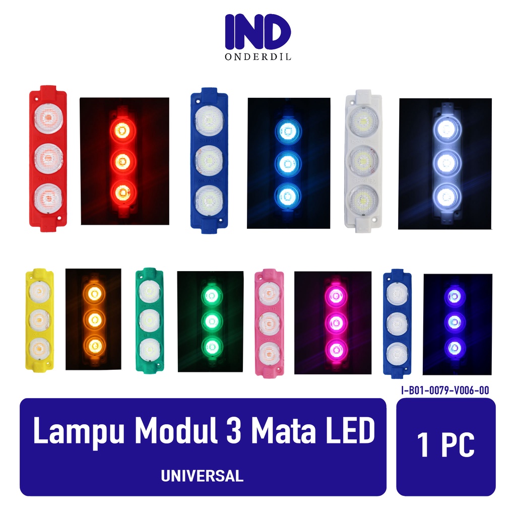 Jual Lampu Modul 3 Mata LED SMD DC 12 24 Volt 3 Watt Waterproof Variasi ...