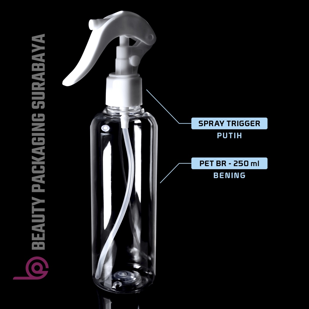 Jual Botol Plastik PET 250ml BR Bening Tutup Spray Trigger Bebek Semprot | Shopee Indonesia