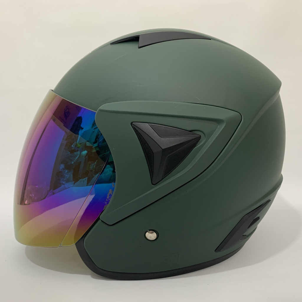 Jual Helm JP 13 Hijau Army Doff Polos Solid - Helem Helmet SNI Dewasa ...