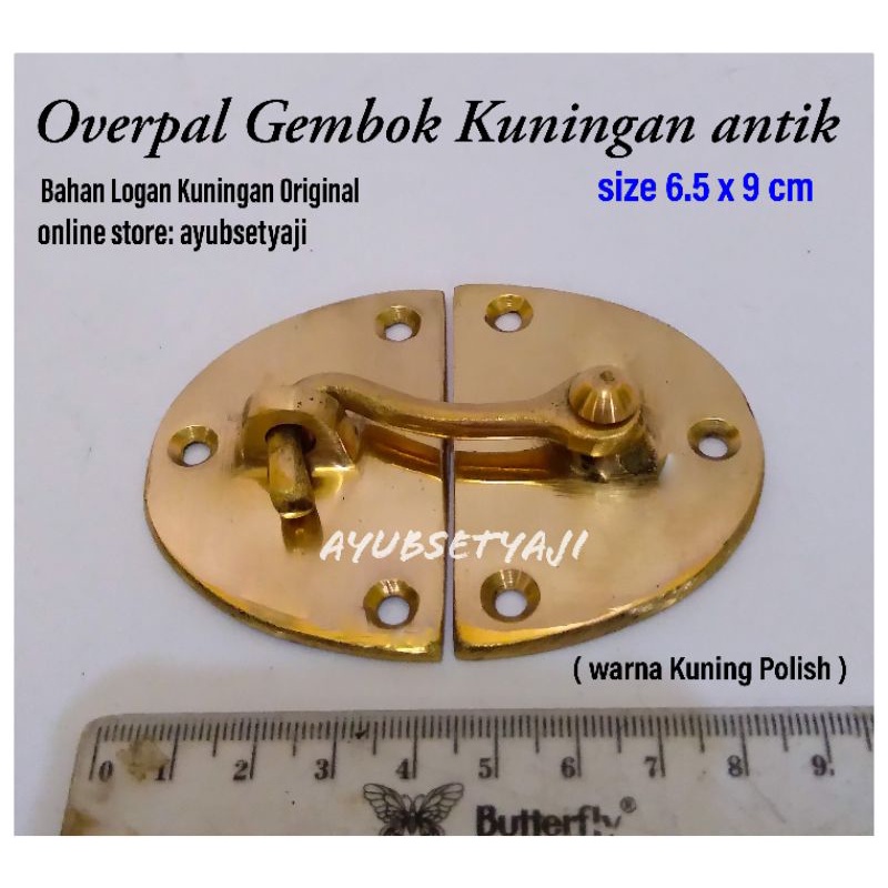 Jual Overpal Grendel Kuningan antik Pengunci pintu Rumah gembok ...