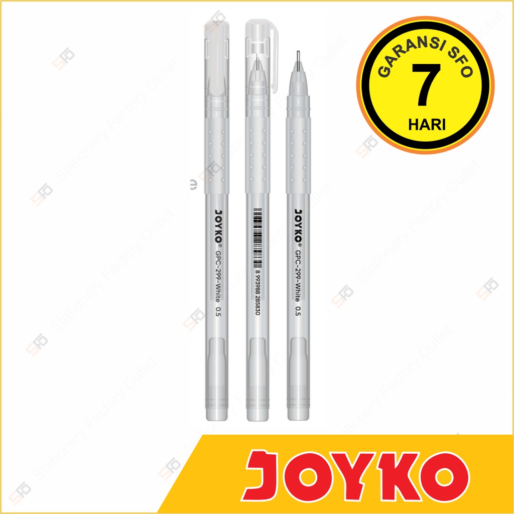 Jual Pen Gel Warna Putih Joyko GP-299 - Pulpen Premium Color White 0.5 mm | Shopee Indonesia