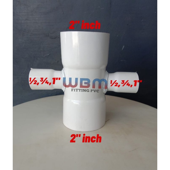 Jual Tee Cross 4 arah 2 x 1/2 in pvc | Shopee Indonesia