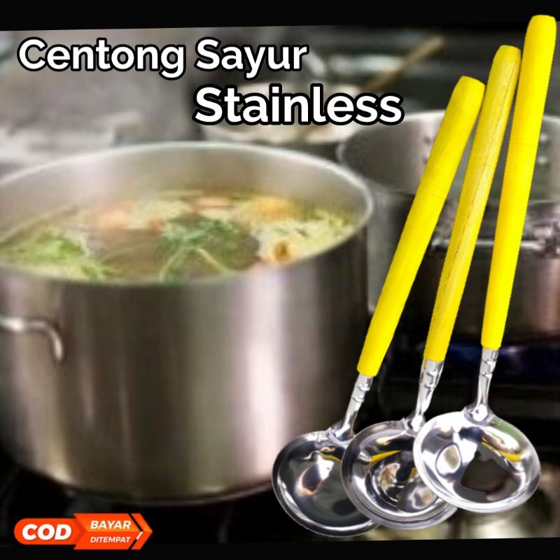 Jual Sendok sayur Stainless - Centong Kuah Sop Anti karat - Irus gagang ...