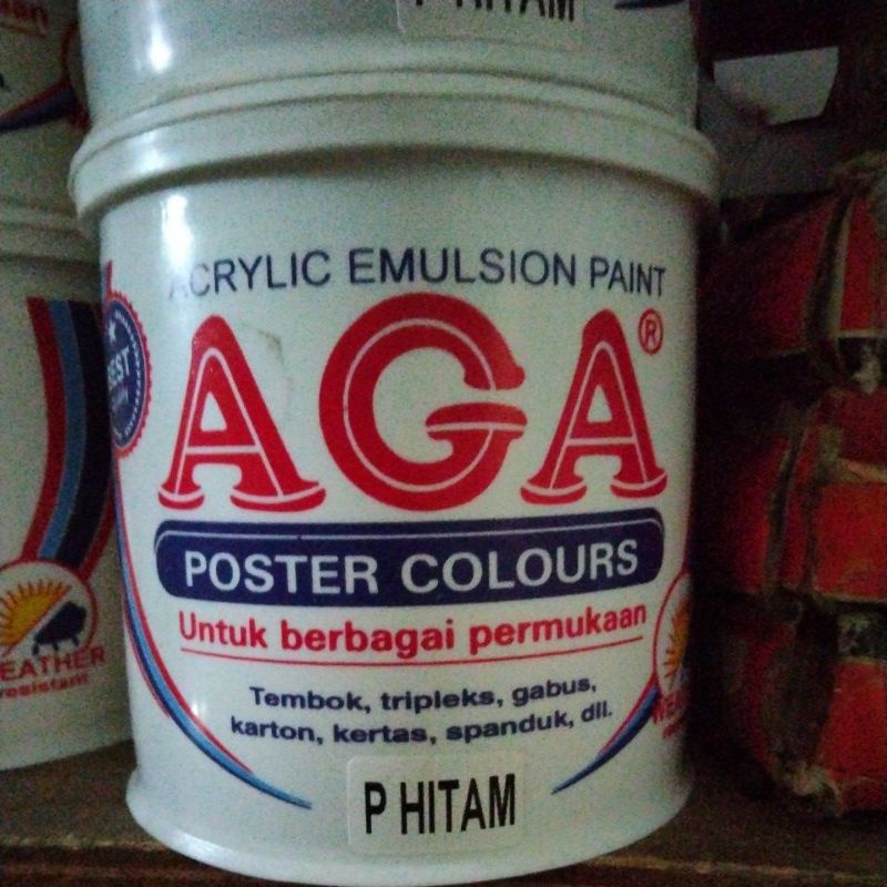 Jual Aga cat poster. cat acrilyc. hitam putih 1 kg. aga. cat spanduk ...
