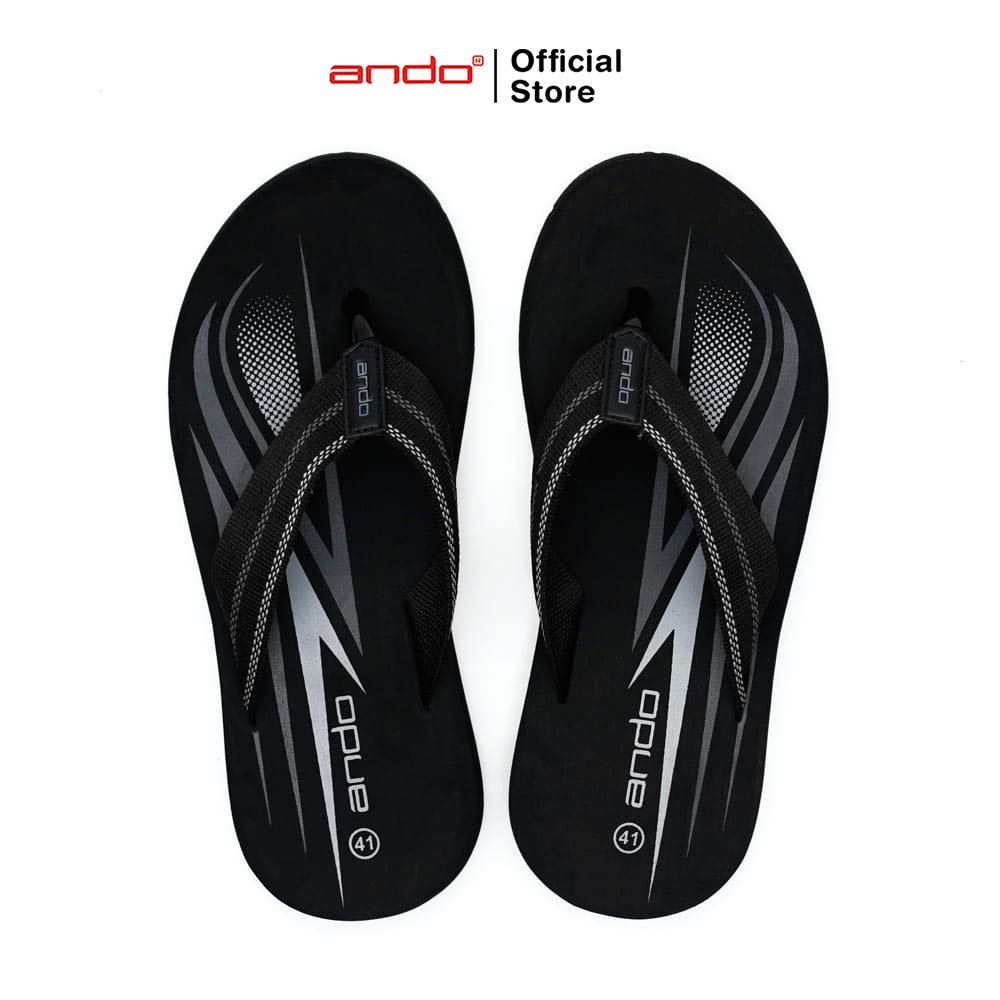 Jual Ando Official Sandal Jepit Charlizo Pria Dewasa - Hitam/Abu Abu ...