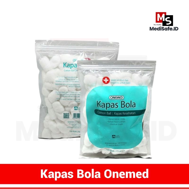 Jual Kapas Bola Onemed 75 Gram Cotton Ball isi 120 Pcs | Shopee Indonesia