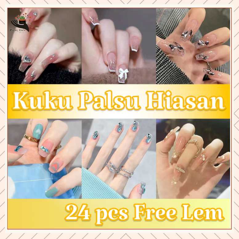 Jual Pretty Kuku Palsu 24pcs Tipe Z Free Lemfake Nails Cutelong Nails Fashion Acylic Free Lem