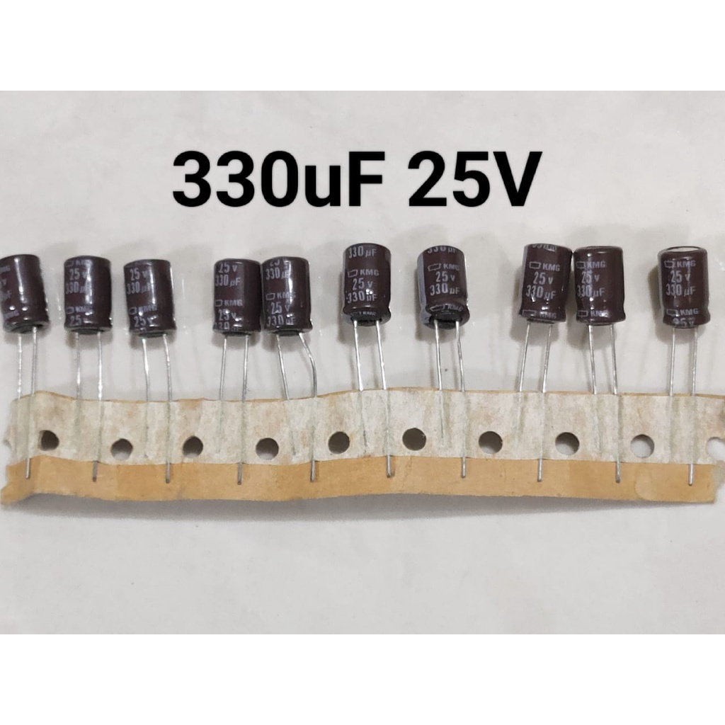 Jual Kapasitor Capacitor ELCO 330uf 25v / 330 uf 25 v / 330uf/25v Elko ...