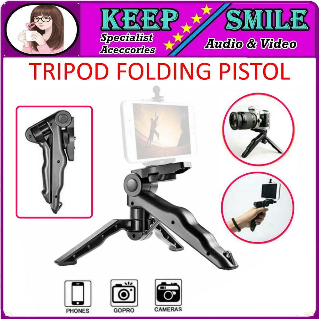 Jual Tripod Folding PISTOL 2in1 Universal ACTION CAM | Shopee Indonesia