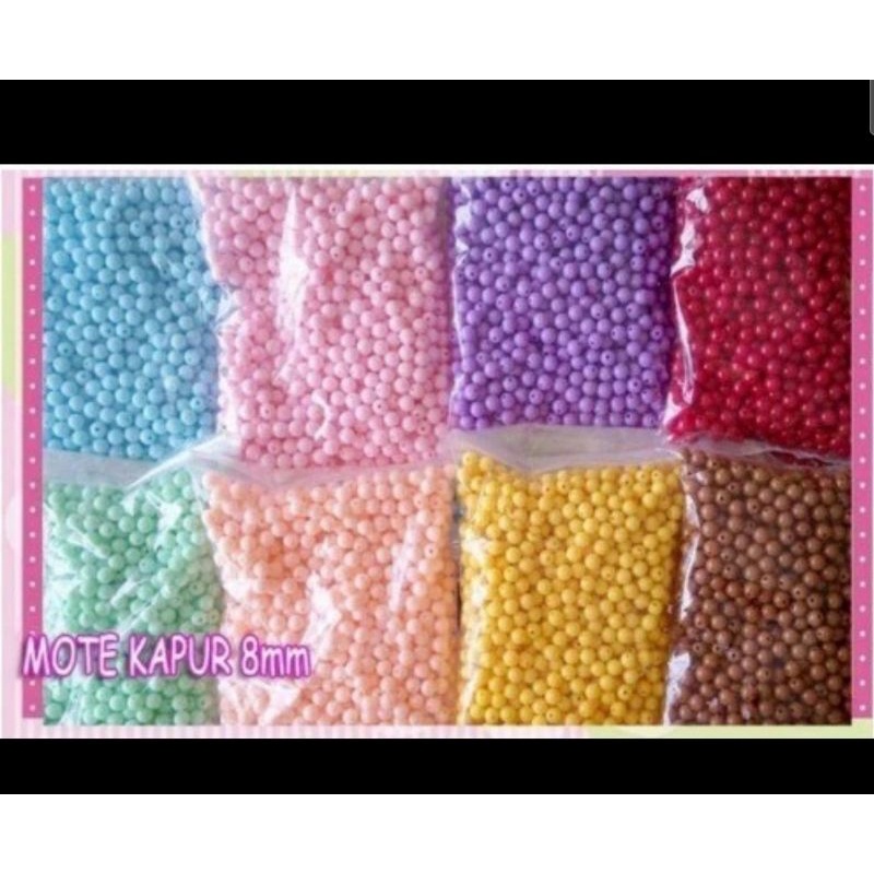 Jual Mote Kapur Diameter 8mm Mote Manik Manik 1pon | Shopee Indonesia