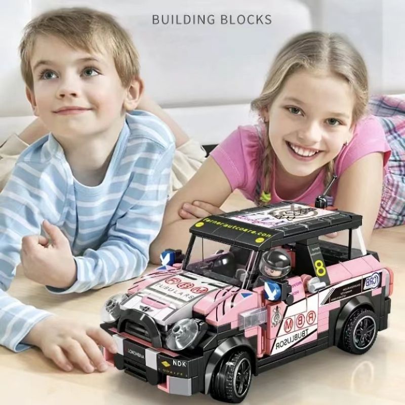 Jual Mainan Balok Bangunan Mobil Balap model Pull back | Shopee Indonesia
