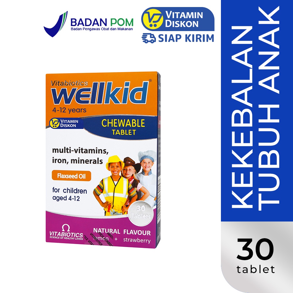 Jual VITABIOTICS WELLKID 1 BOX ISI 30 TABLET MEMBANTU MEMELIHARA ...