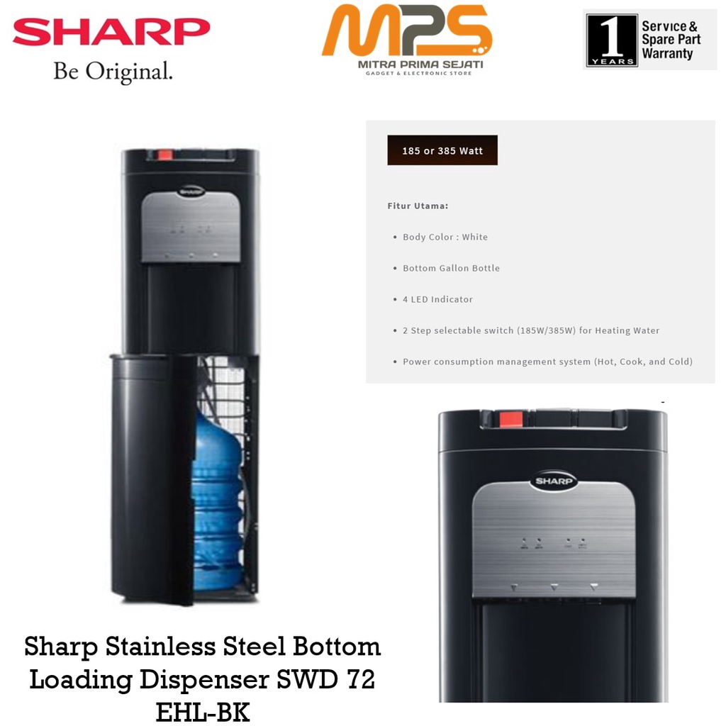 Jual Dispenser Bottom Loading (Galon Bawah) Sharp SWD 72 EHL - BL/WH ...