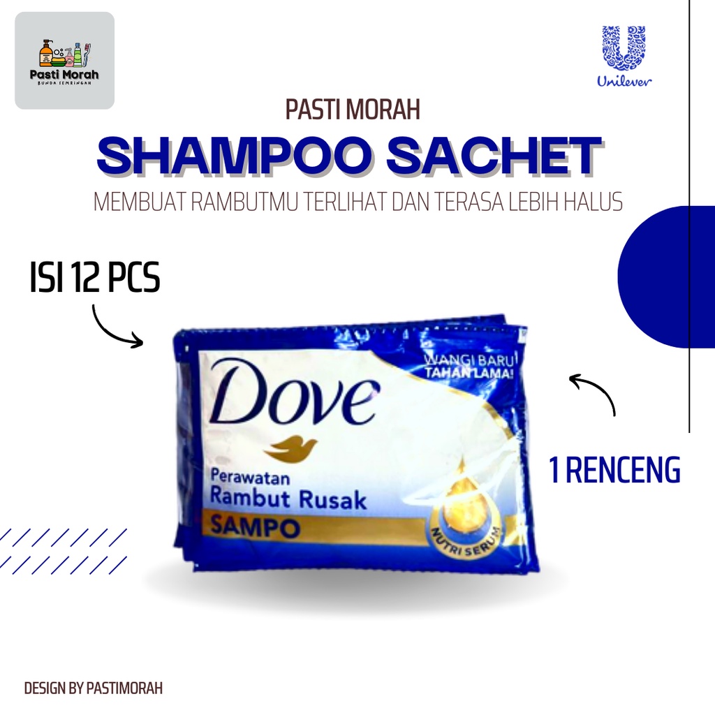 Jual Shampoo Dove 9 ML Shampoo Sachet 1 Renceng Isi 12 Sachet | Shopee ...