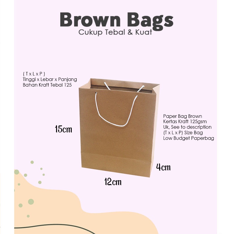Jual Paper Bag Kado Coklat Uk. 15x4x12 cm / Paper Bag Polos Souvenir ...