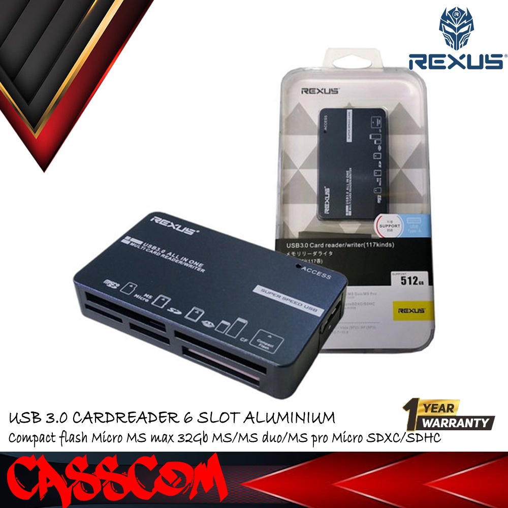 Jual REXUS USB 3.0 Card Reader All in 1 Multi Card Reader - RXC-308 ...