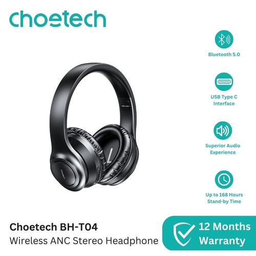Jual Headphone Choetech ANC Noise Cancelling Bluetooth Wireless - BH ...