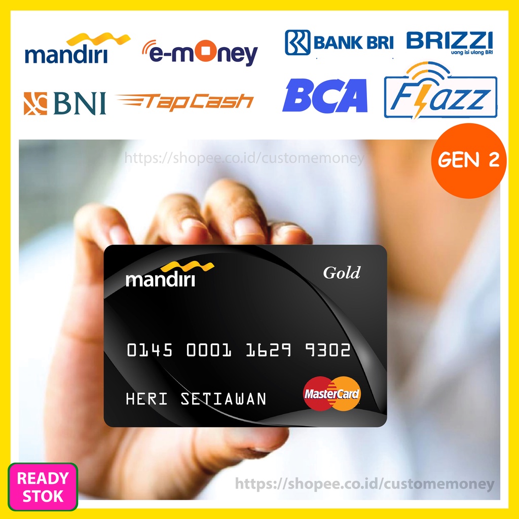 Jual KARTU EMONEY DESIGN GOLD HITAM MASTER EMAS E-MONEY MANDIRI FLAZZ ...