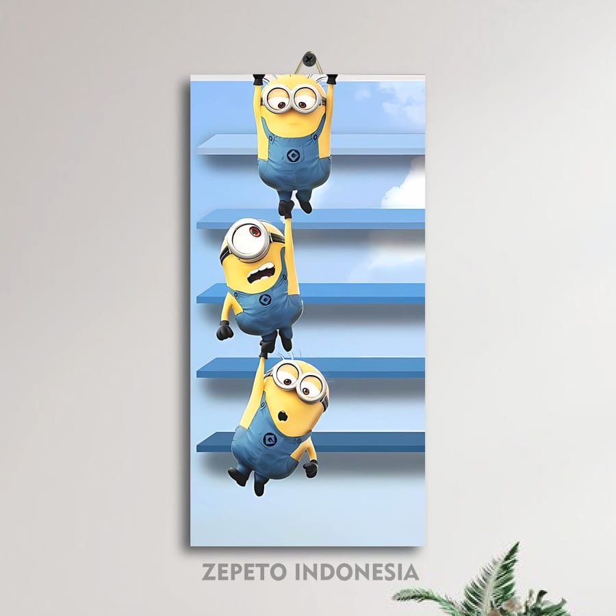 Jual 21-32 HIASAN RUANG ANIMASI MINION KEVIN BOB AGNES STUART 15X30 M2HLR/QRWSN/ DEKORASI RUANG ...
