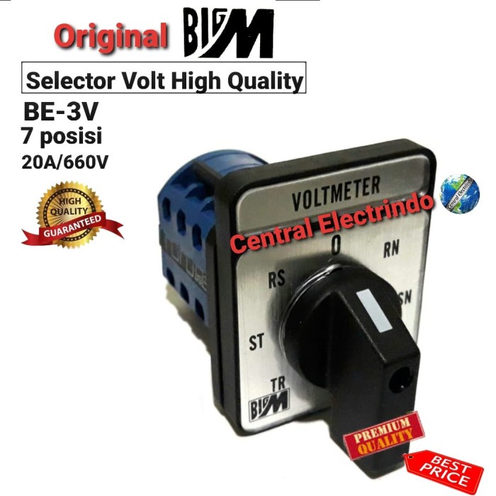 Jual Komponen Listrik Selector Switch Selector Volt Big M 7Posisi ...