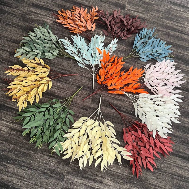 Jual BT256 willow leaf daun willow artificial daun eucalyptus ruscus ...