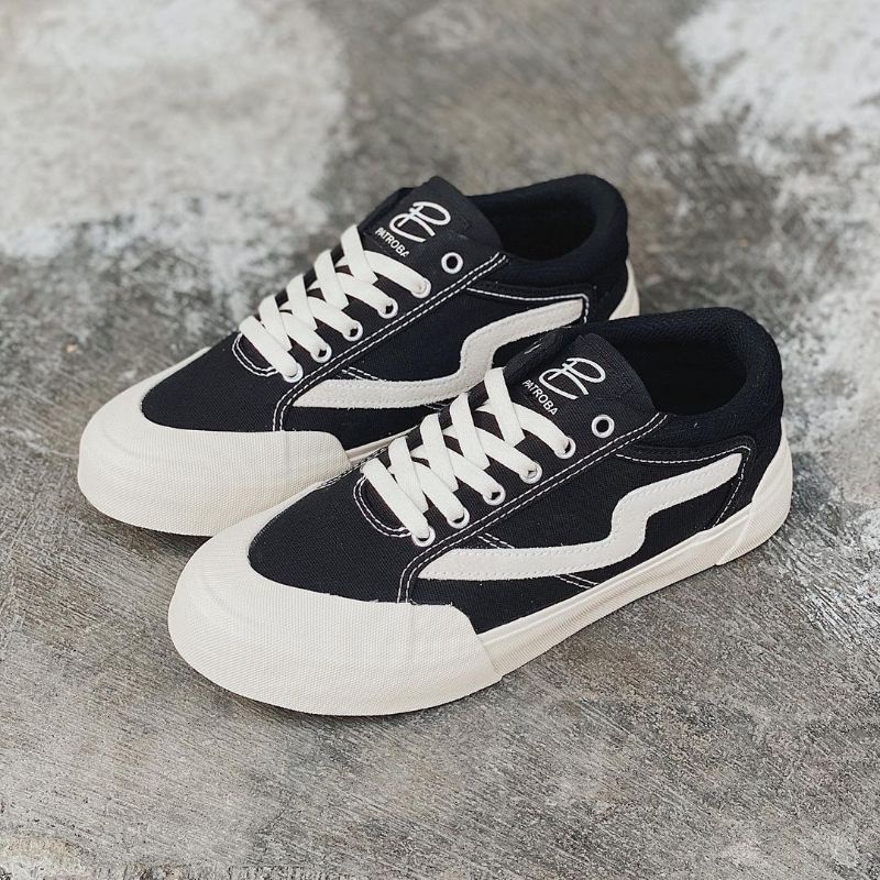 Jual Sepatu Lokal Patrobas Cloud Low Black White ORIGINAL PATROBAS ...