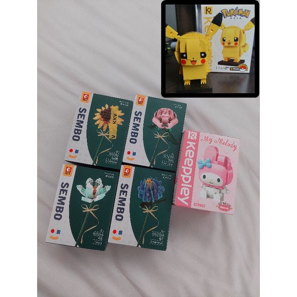 Jual preloved kkv building blocks flower melody pokemon pikachu sembo ...