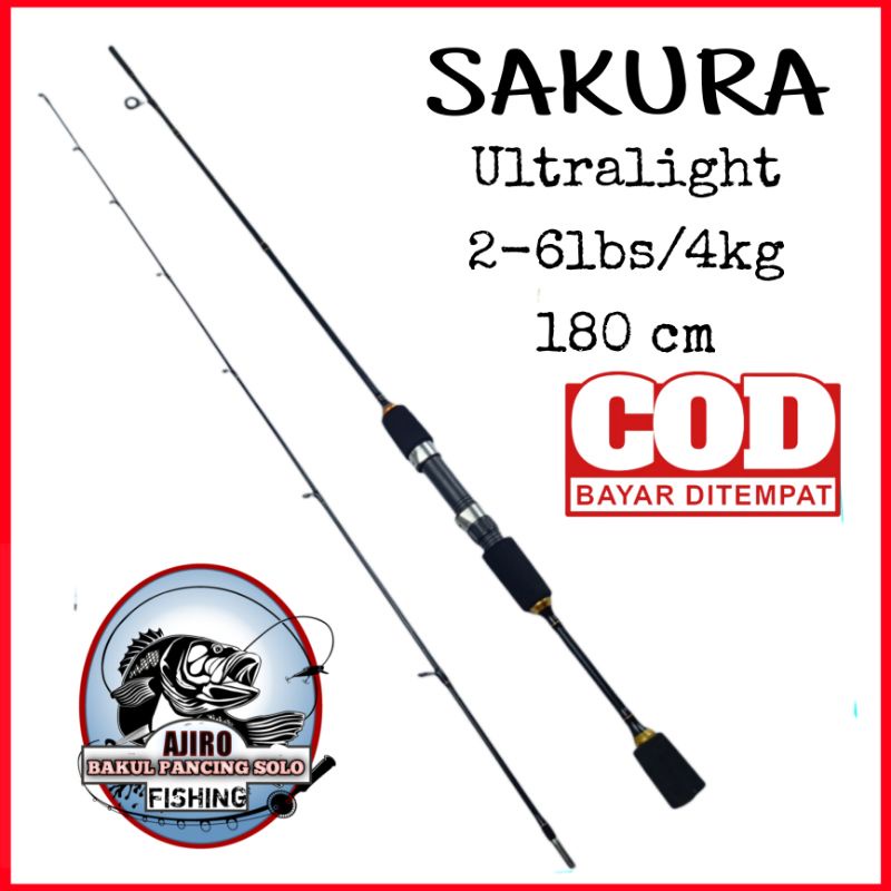 Jual Grosir Joran Pancing UL ultralight ajiro sakura 150 165 180 198cm ...