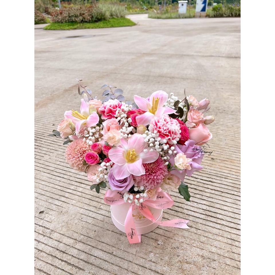 Jual FRESH BLOOM BOX MEDIUM SIZE - BOX BUNGA BLOOM BOX FLOWER BOX FRESH FLOWER BOX KOTAK BUNGA ...