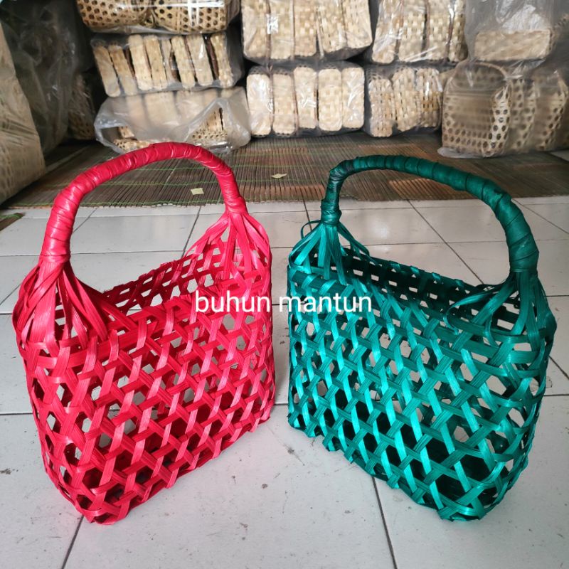 Jual keranjang parsel imlek warna parsel bambu warna - tas imlek ...
