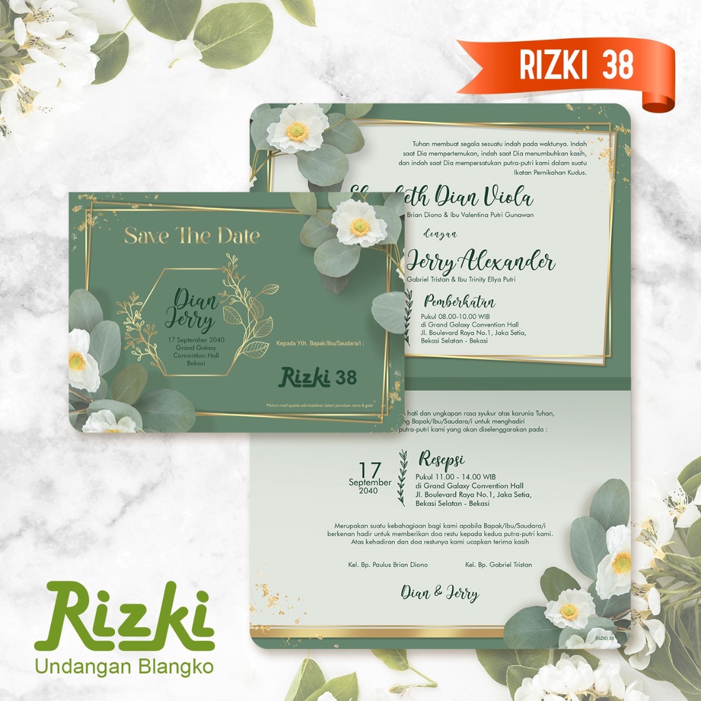 Jual Blangko Undangan Pernikahan Rizki 38 Terbaru | Shopee Indonesia