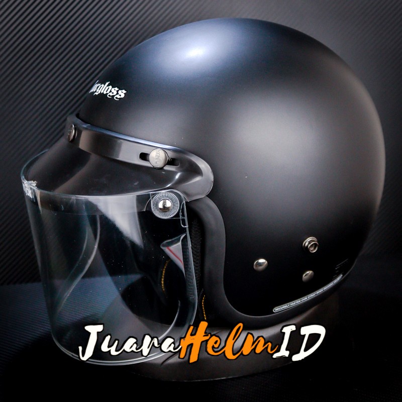 Jual CARGLOSS HELM CFM RETRO / BLACK DOFF / HALF FACE CARGLOS CF ARMY ...