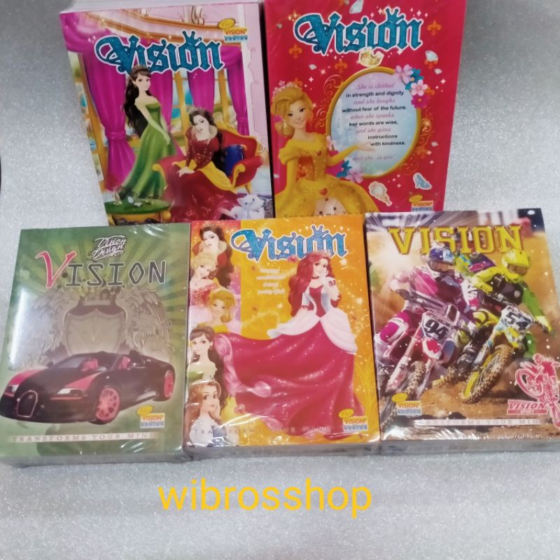 Jual buku vision/buku tulis vision 58 lembar 1 pak isi 10 pcs | Shopee ...