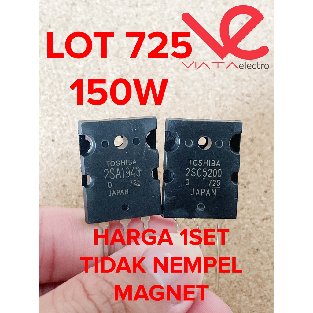 Jual TRANSISTOR A1943 C5200 LOT 725 MURAH 150W (1SET) TOSHIBA 2SA1943 ...