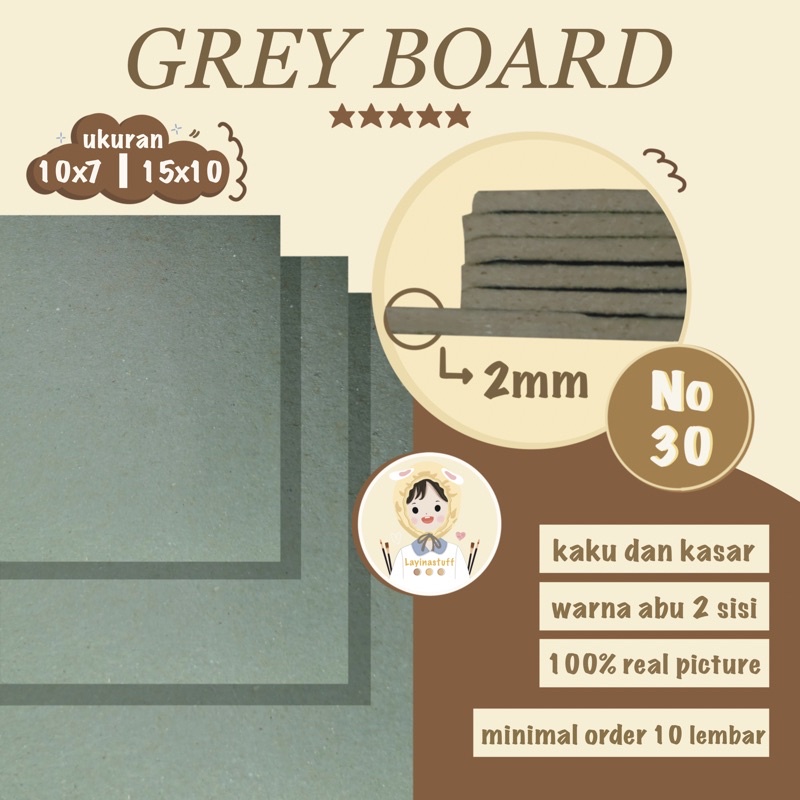 Jual greyboard no.30 | kertas karton board | ketebalan 2mm | Shopee ...