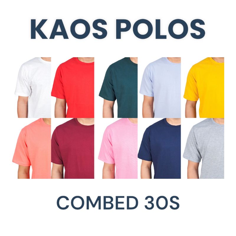 Jual KAOS POLOS UNISEX COMBED 30s | Shopee Indonesia
