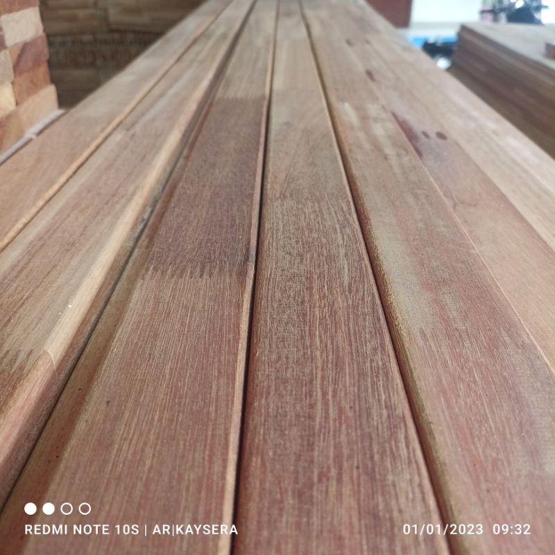 Jual Papan Kayu Partisi Ruangan Kisi Kisi Deck Bengkirai FJL 1,5 x 5 x ...