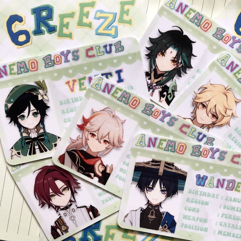 Jual genshin impact id card / anemo boys club id card (venti, xiao ...