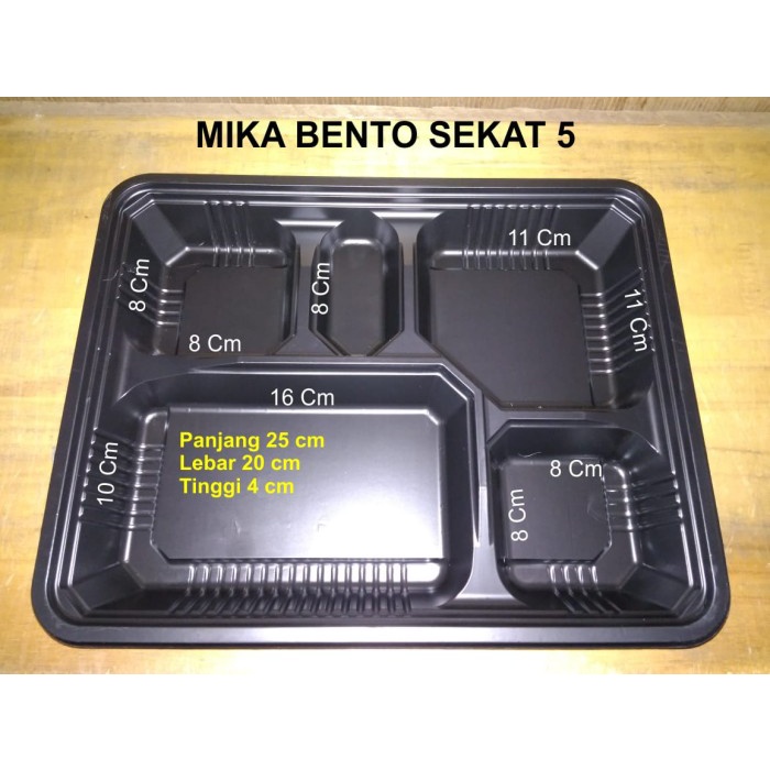 Jual MIKA BENTO / TRAY BENTO / BOX BENTO SEKAT 5 ISI 25 PCS | Shopee ...