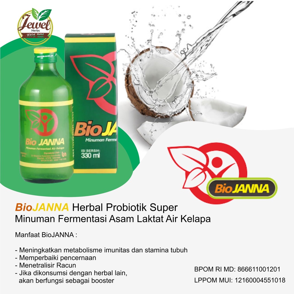 Jual Minuman Herbal Probiotik BioJANNA Fermentasi Air Kelapa | Minuman ...