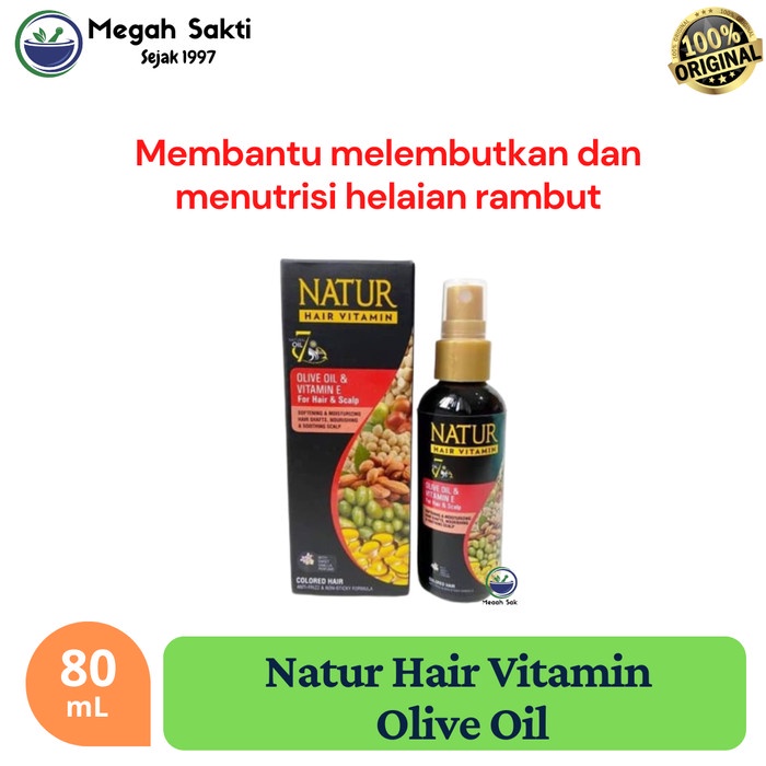 Jual Megah Sakti - Natur Hair Vitamin Olive Oil 80 mL - Pelembut dan ...