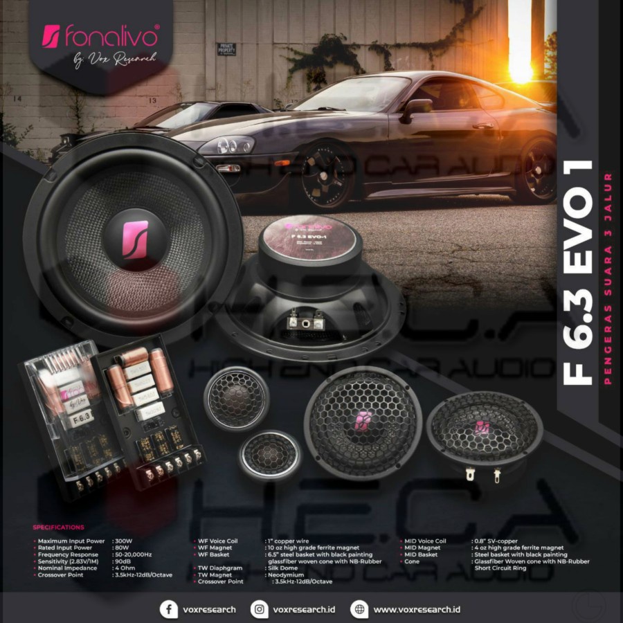 Jual FONALIVO F 6.3 EVO 1 Speaker 3-Way Split 6,5" F6.3 EVO1 Pintu ...