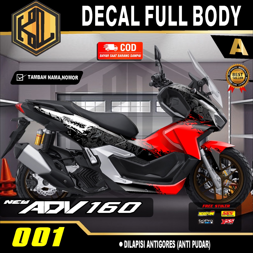 Jual (TERBARU)Decal Sticker Variasi Fullbody Honda Adv 160-Dekal Stiker Adv Desain Bercak ...