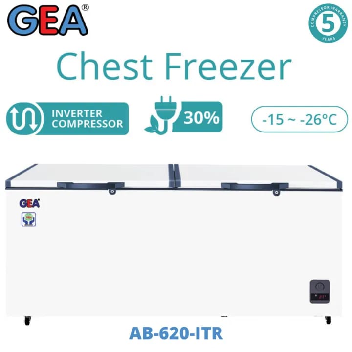 Jual GEA Chest Freezer 500L Inverter Box Freezer AB 620 ITR AB-620ITR ...