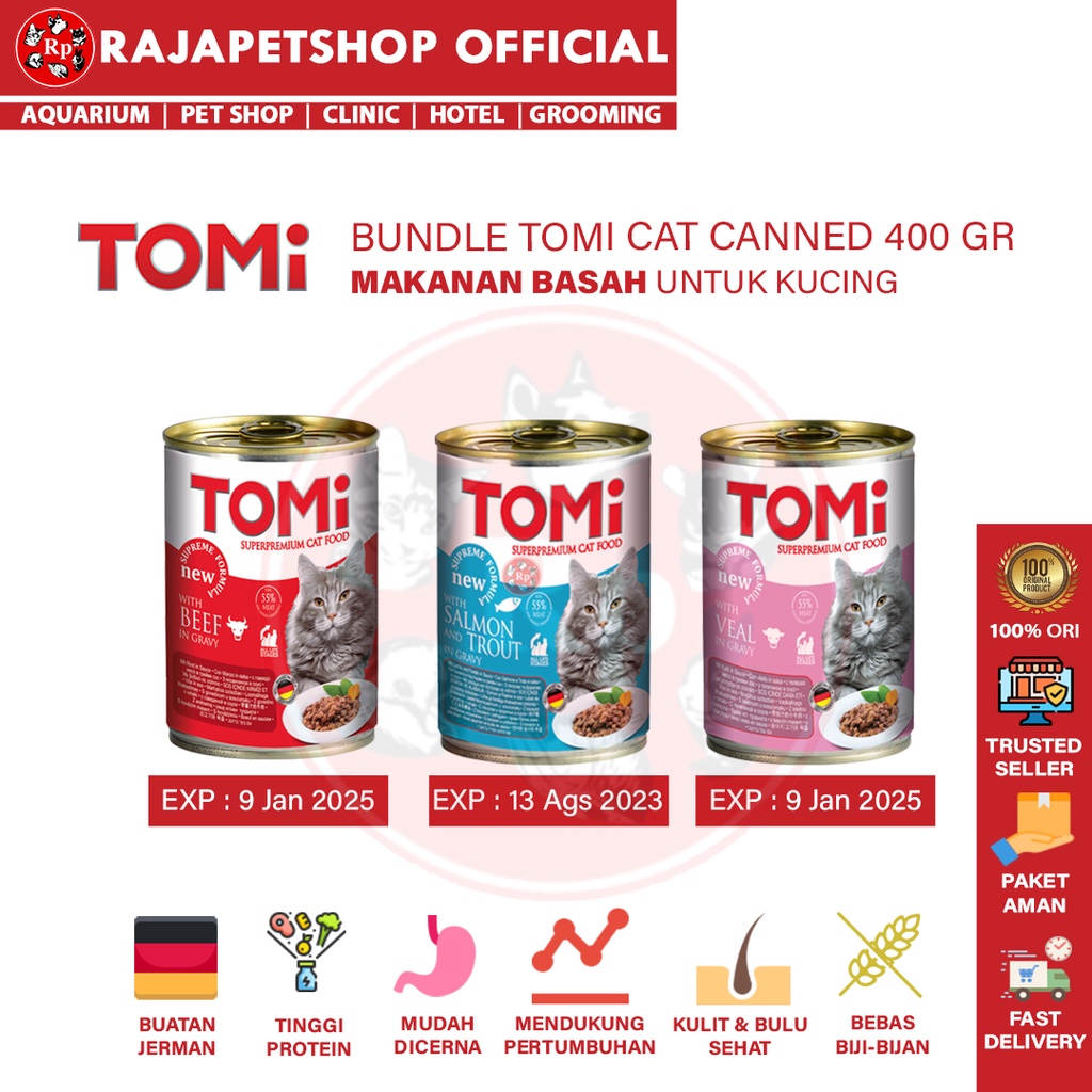 Jual PROMO BUNDLE TOMI CAT CANNED FOOD 400 GR MAKANAN KUCING KALENG ...