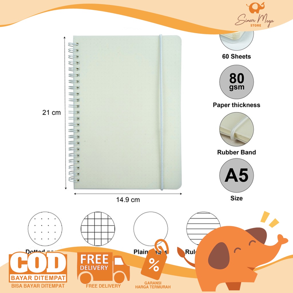 Jual Joyko Loose Leaf Buku NOTEBOOK Spiral A5 60 Lembar NB-700 (Dotted ...