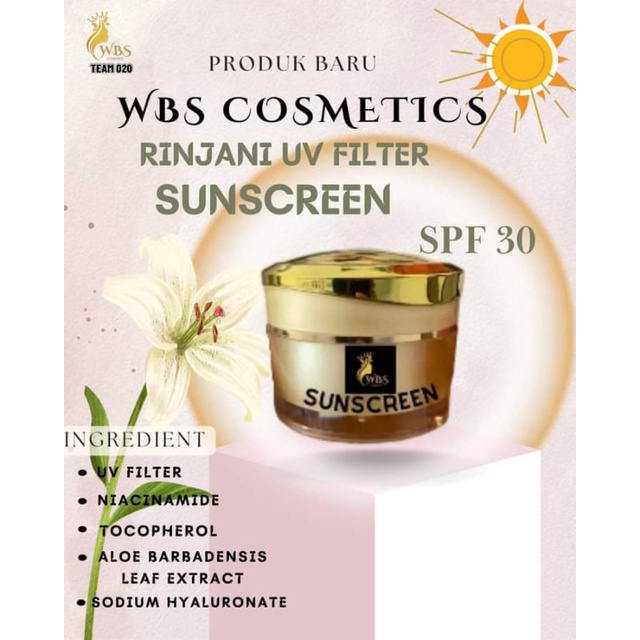 Jual RINJANI UV FILTER SUNSCREEN by WBS COSMETICS | Shopee Indonesia