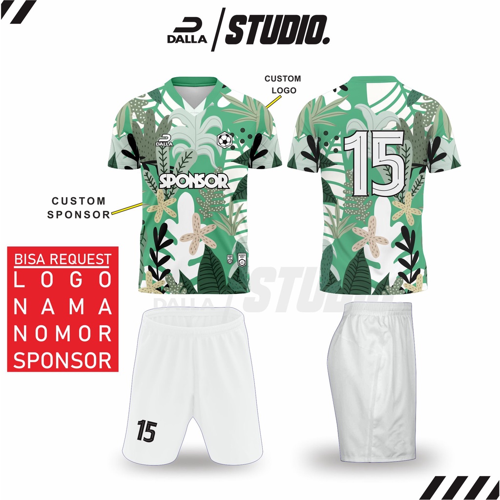 Jual Jersey printing desain daun tropis futsal dan sepak bola | Shopee ...